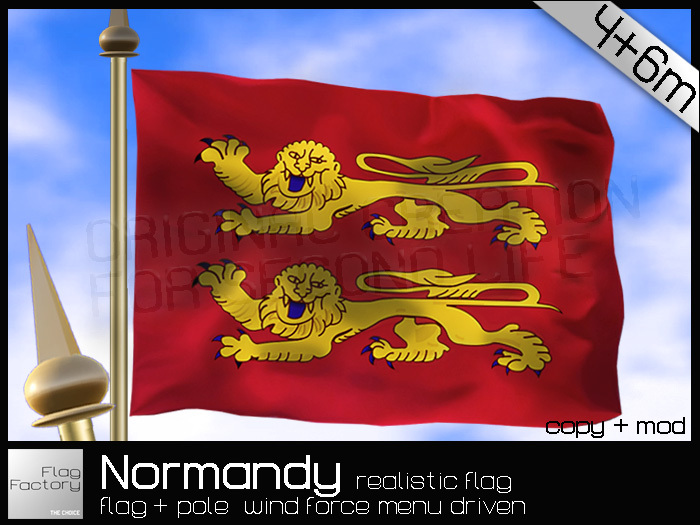 Second Life Marketplace - Drapeau Normand * Normandie Normandy Castle flag * copy/mod